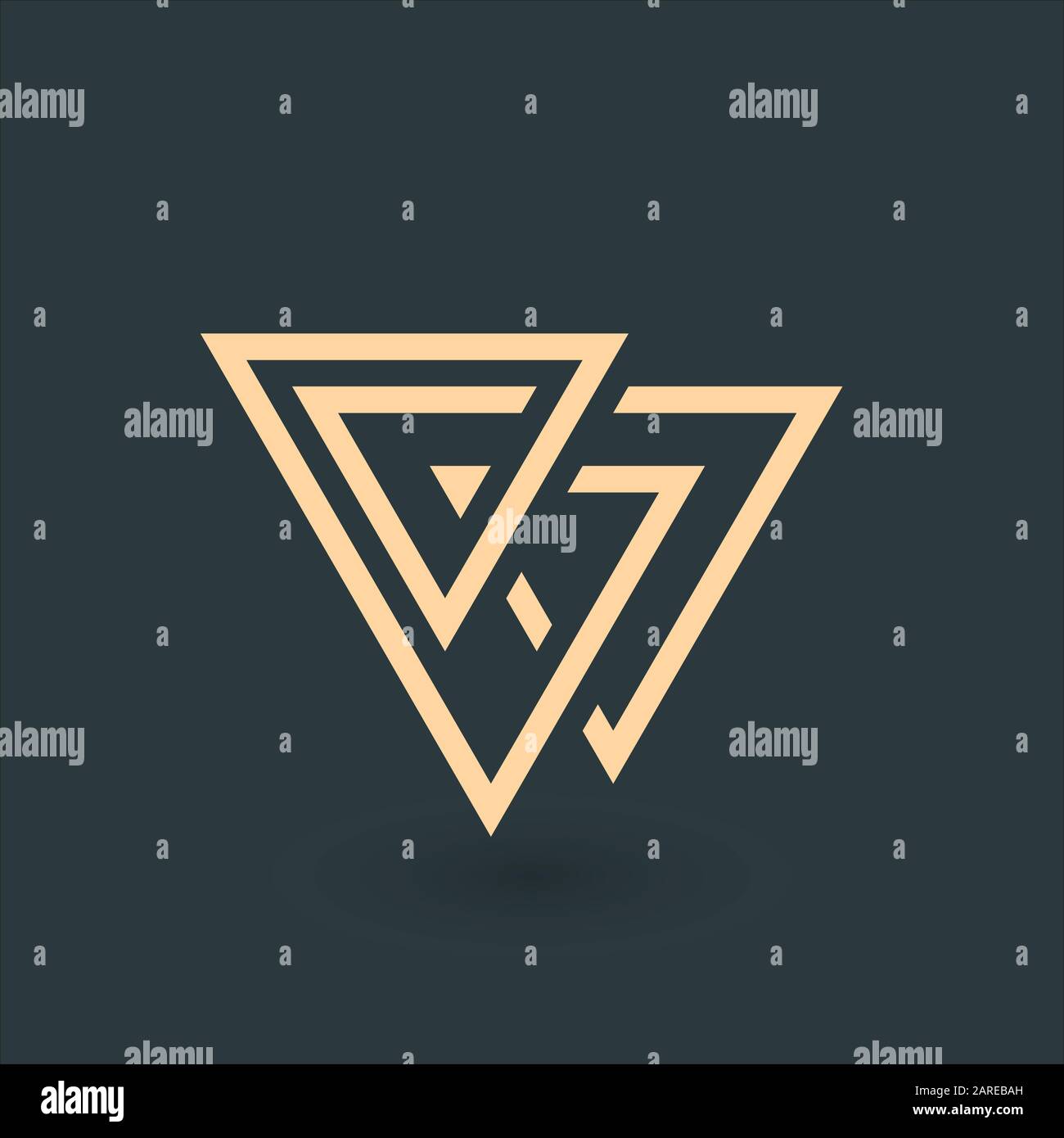 Creative blue trinity futuristic triangle symbol design for company ...