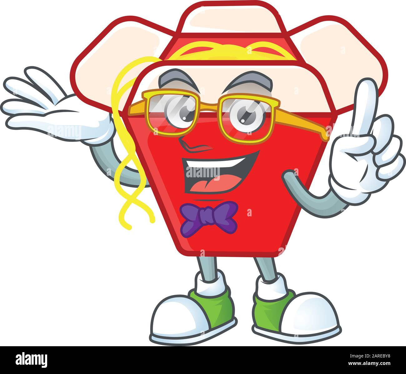 cartoon character of Geek chinese box noodle design Stock Vector Image ...