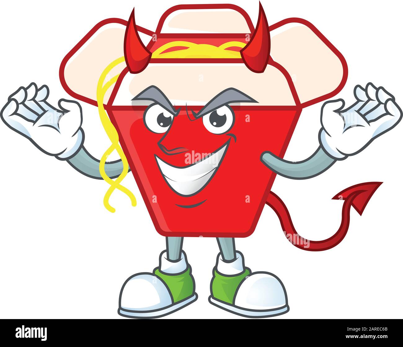 Devil chinese box noodle Cartoon character design Stock Vector Image ...