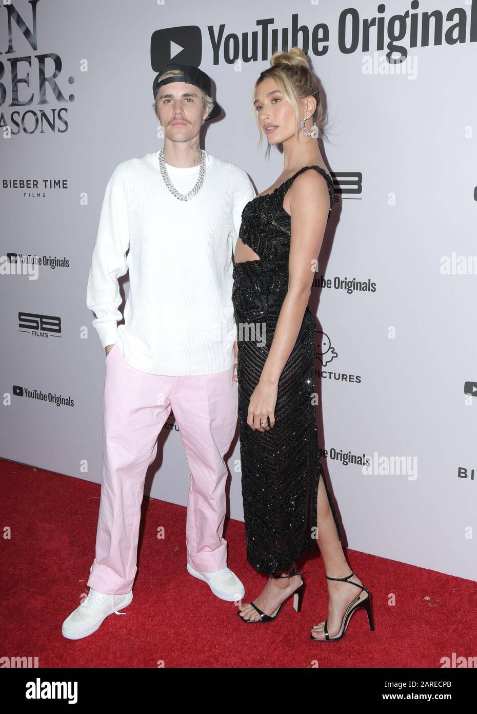 Justin Bieber and Hailey Rhode Bieber walking the red carpet at the ...