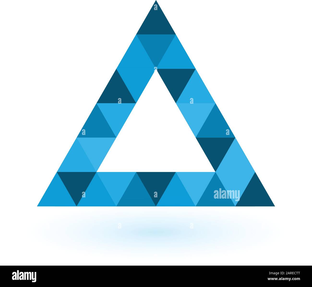Blue triangle pixel logo design. Corporate tech geometric identity ...