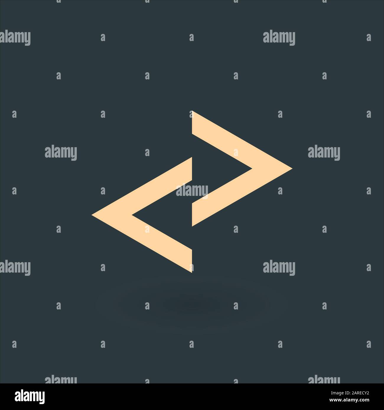 Arrows left right logo design template. direction flat business icon of ...