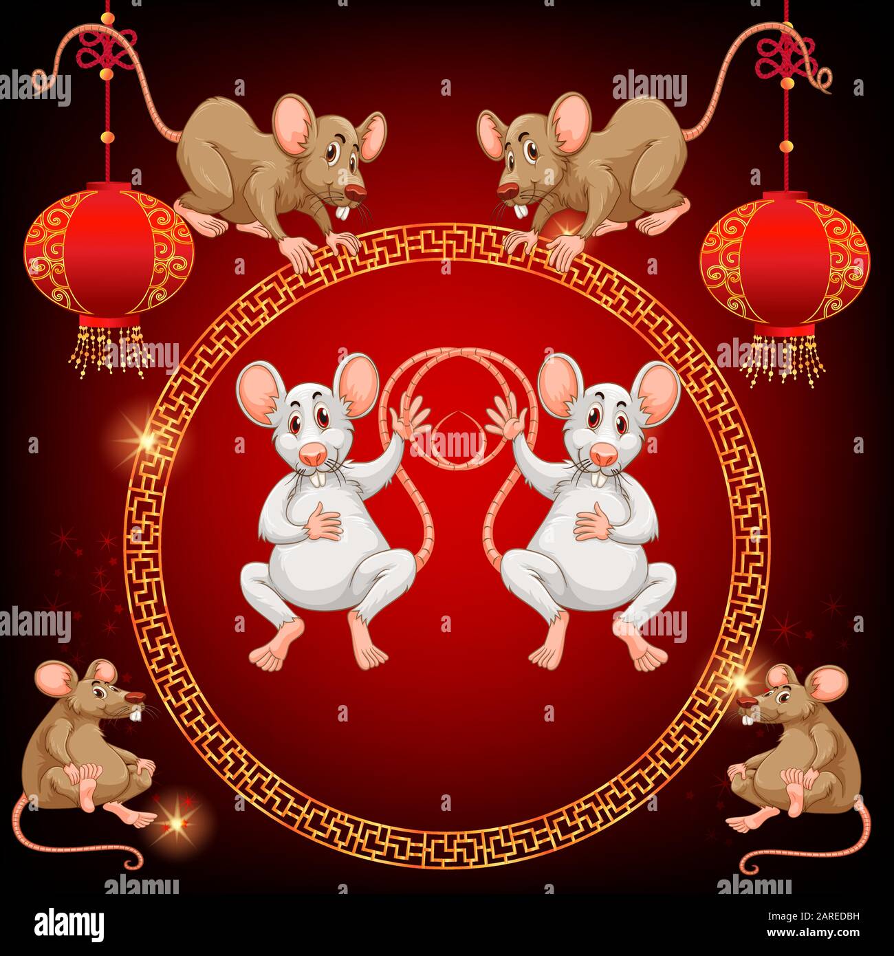 Vector mouse group of cute mice for your background and needs Stock ...