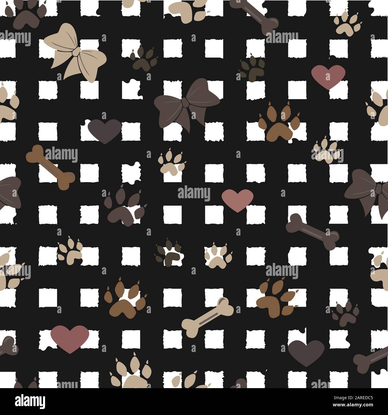 Seamless Dog Paw Pattern. Vector Illustration Stock Vector Image & Art ...