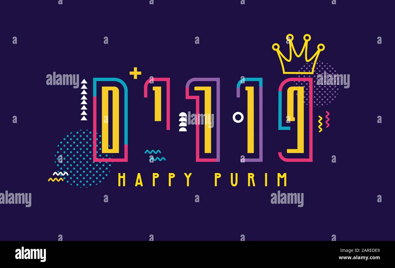 Happy purim banner. Abstract greeting card for Jewish holiday Purim ...