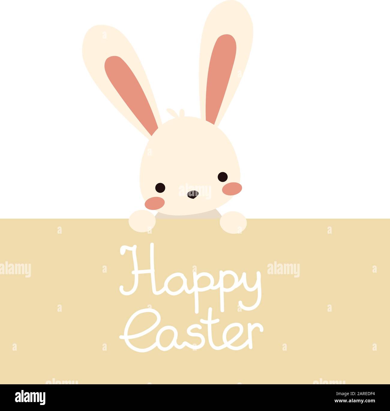 Vector flat easter bunny, rabbit with lettering Stock Vector Image ...