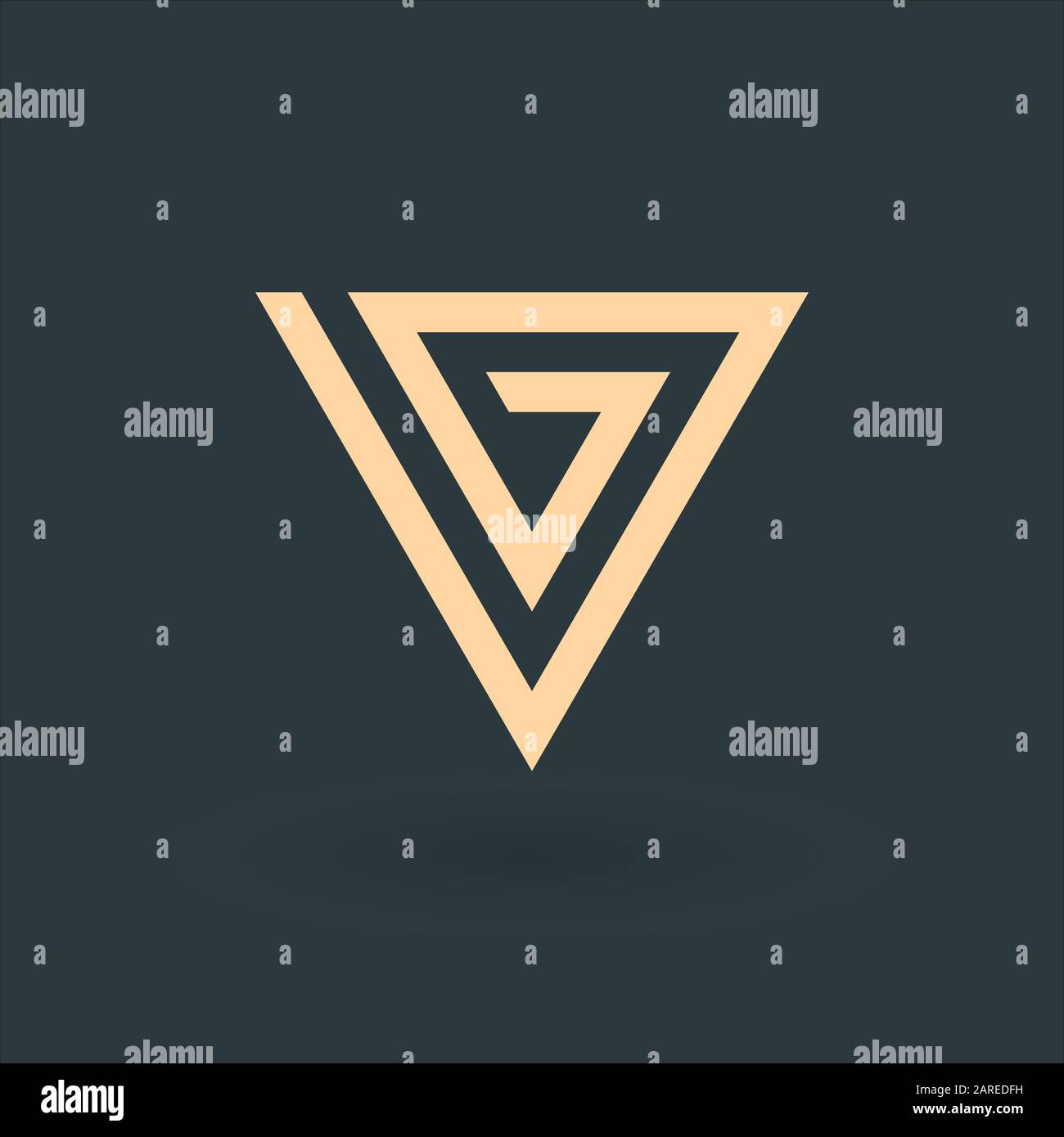 VG V G Letter Logo Triangle design. Corporate tech geometric identity ...