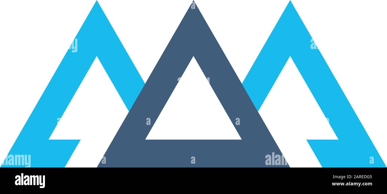 Creative blue trinity futuristic triangle symbol design for company ...
