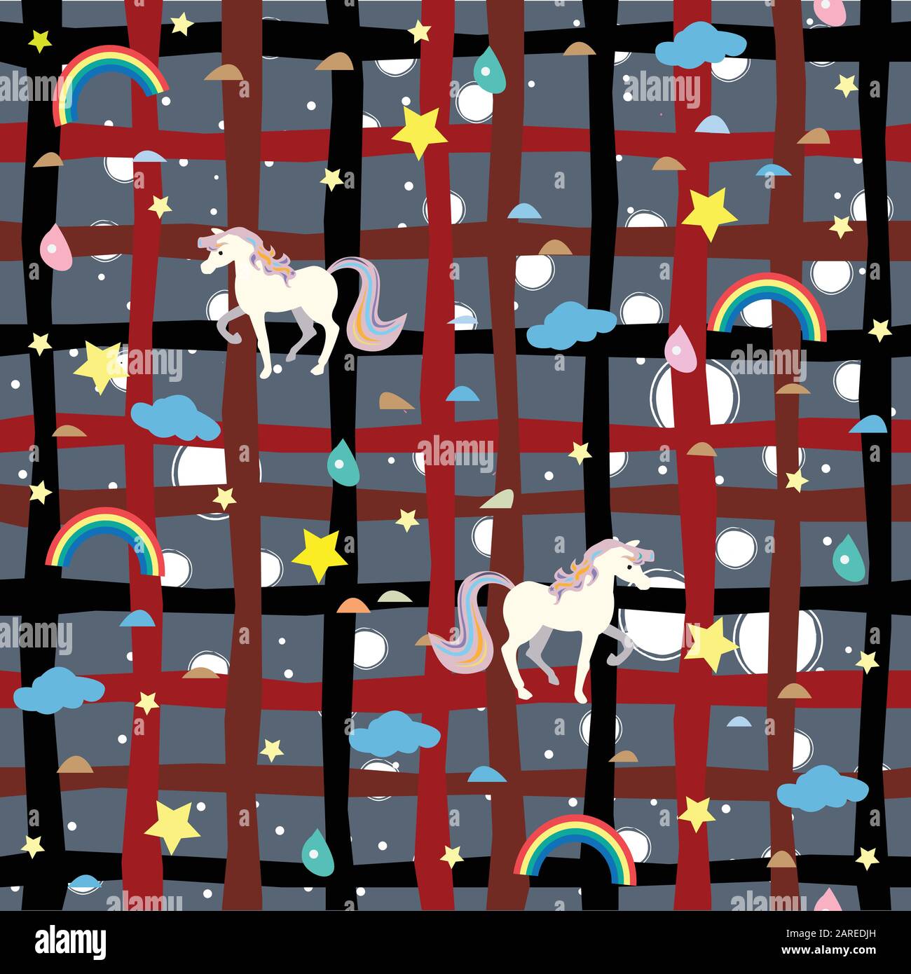Unicorn with rainbow clouds stars hi-res stock photography and images ...