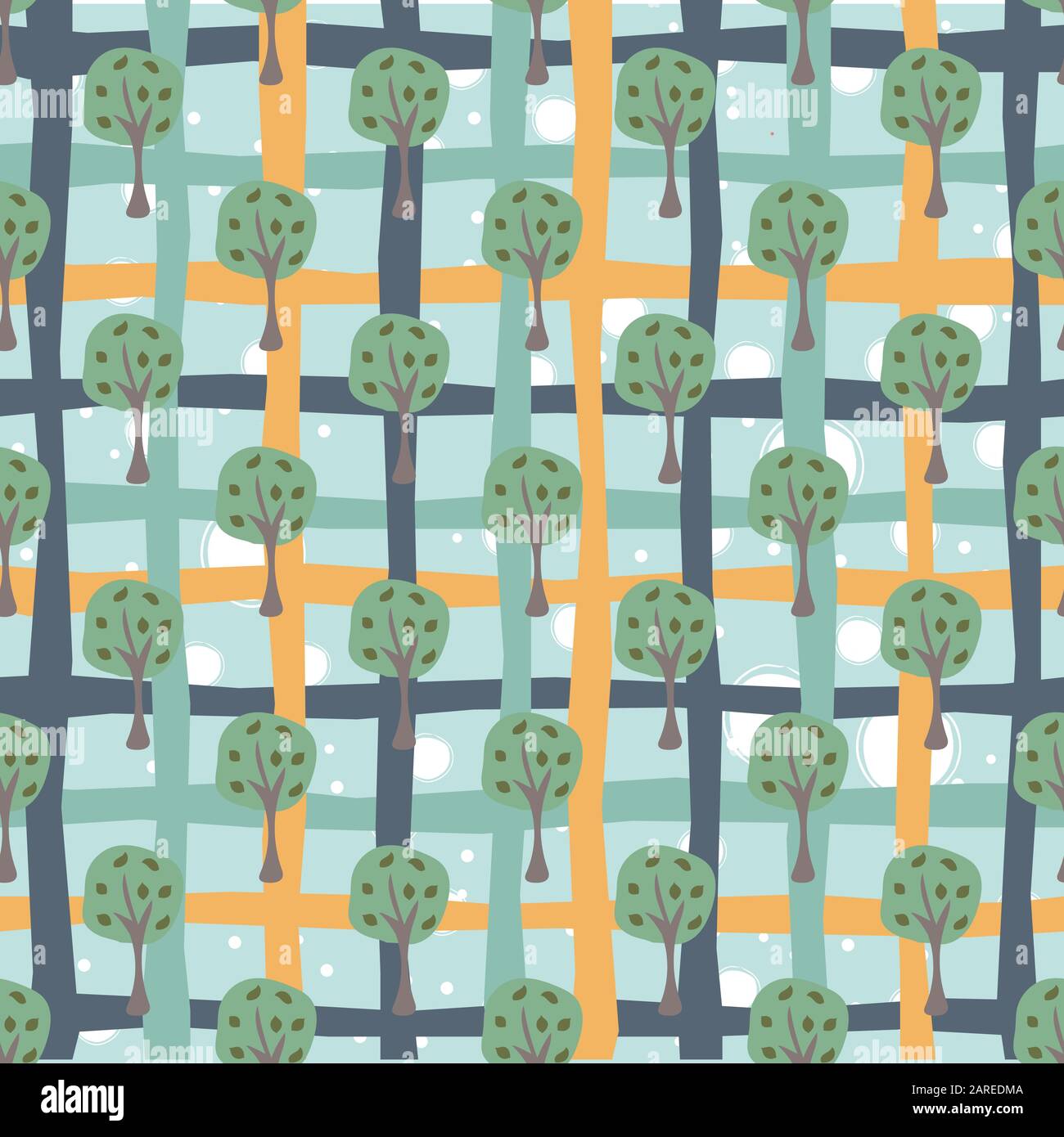 Seamless tree pattern on white background. Vector Illustration Stock ...