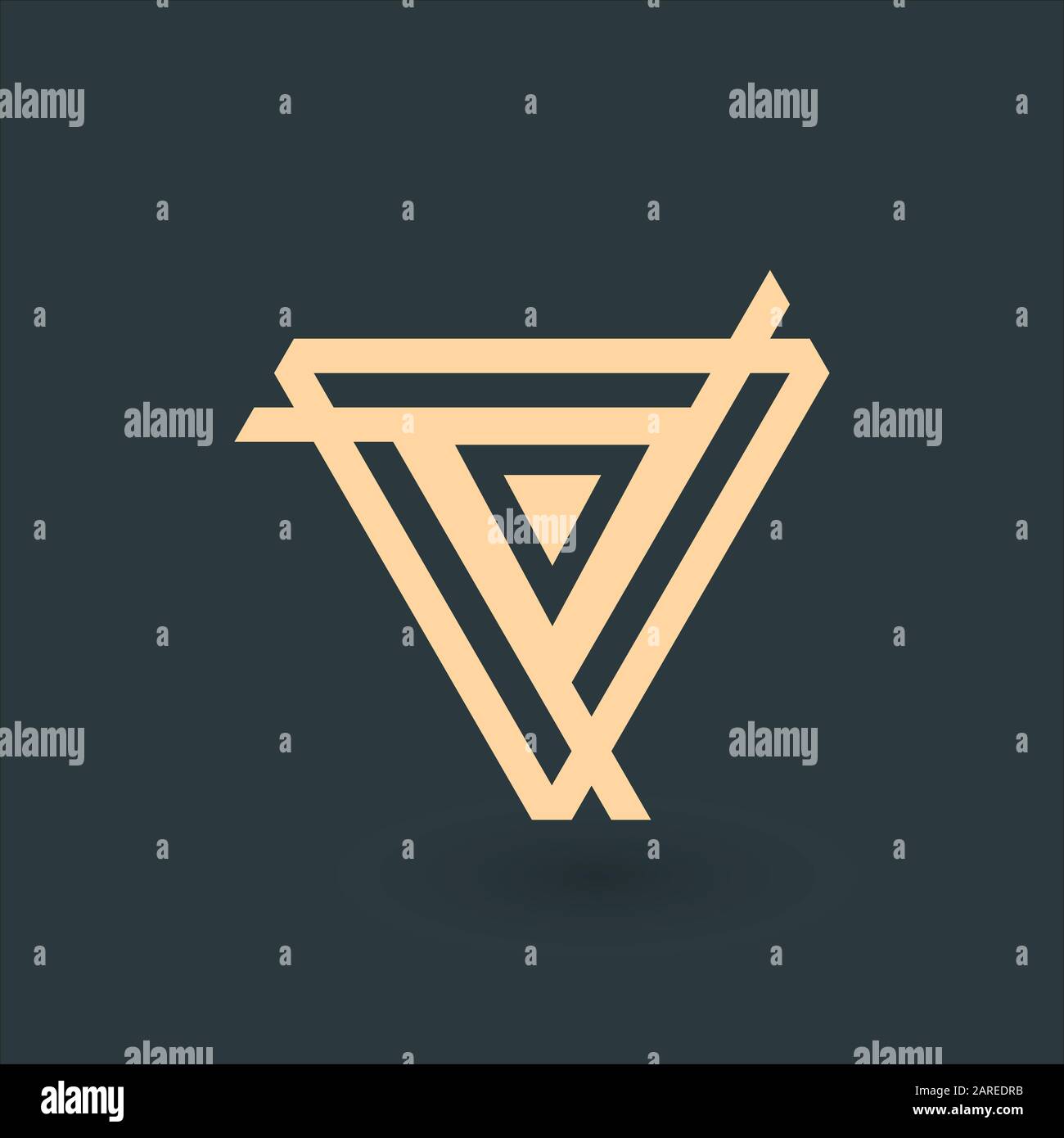 Creative blue trinity futuristic Triple triangle symbol design for ...