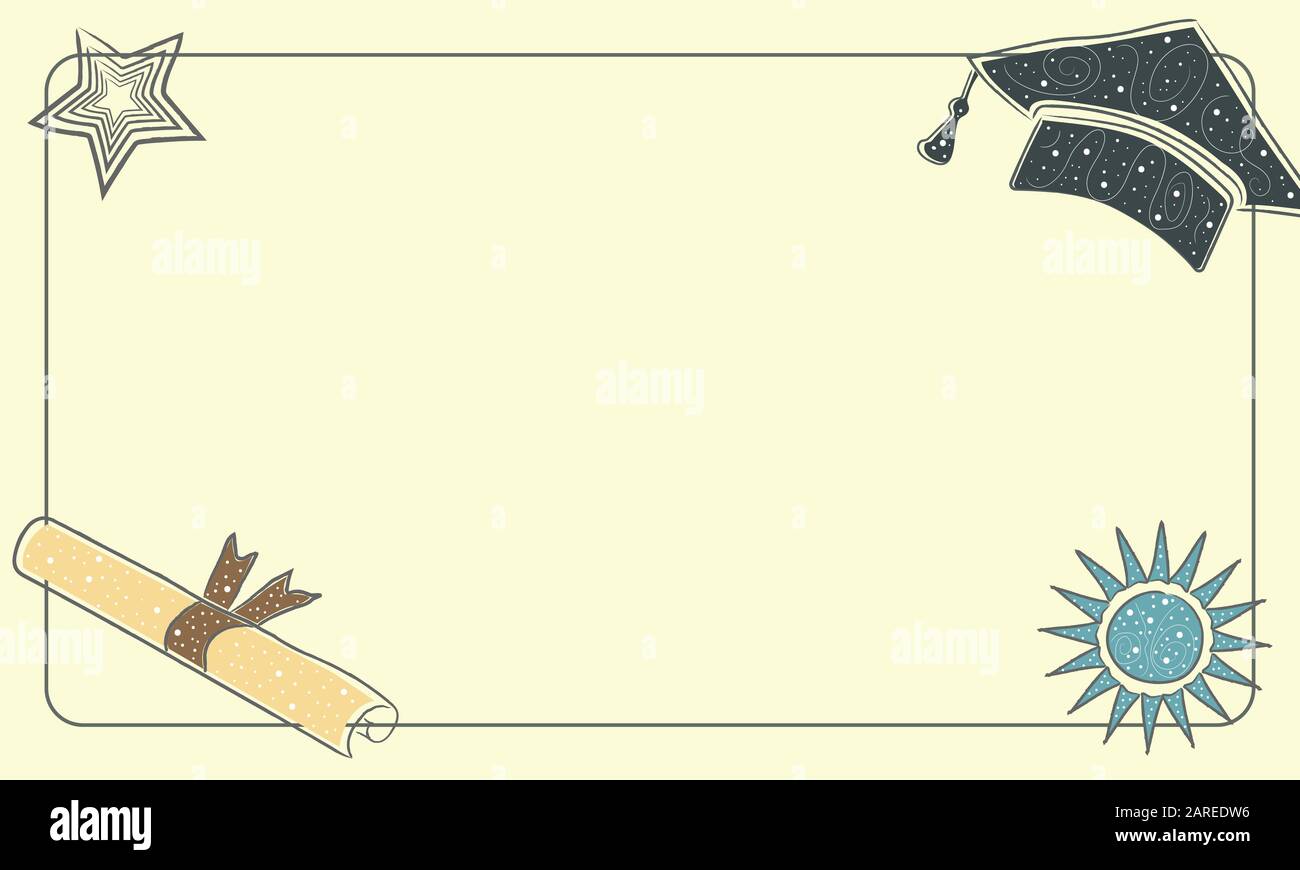 Graduation Diploma and Cap on Paper Background. Retro Style. From Retro ...