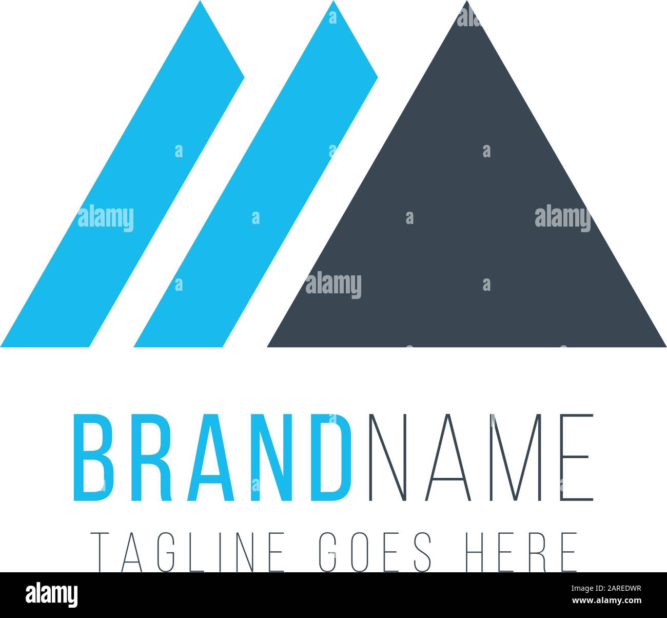 Creative blue trinity futuristic triangle symbol design for company ...