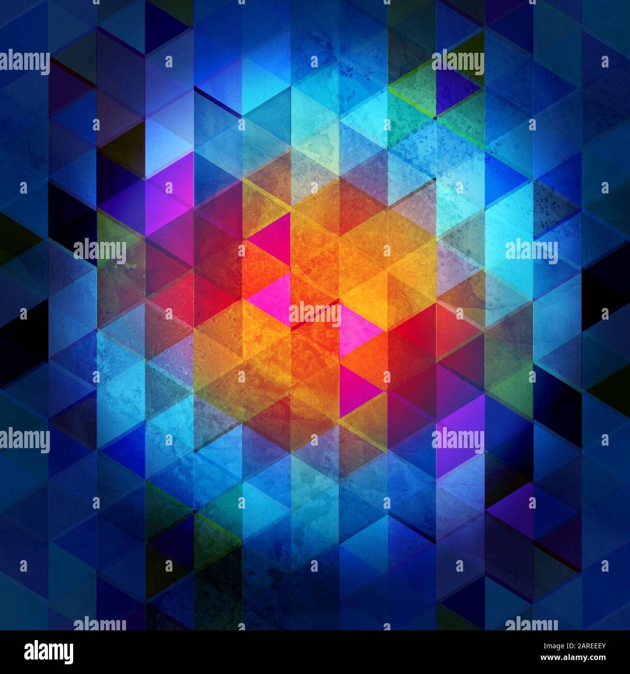 Beautiful watercolor unusual background of colored geometric polygons ...