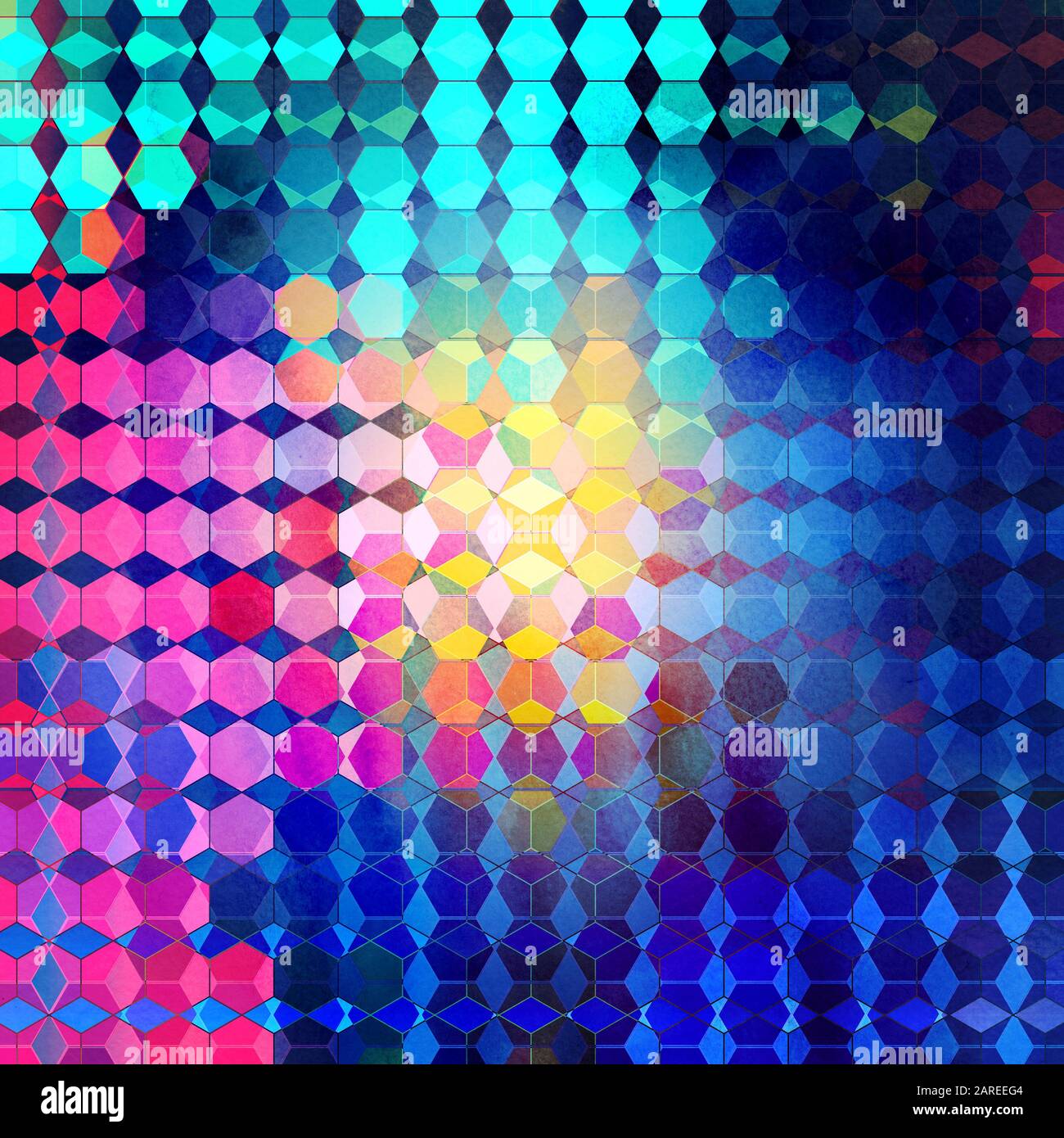 Beautiful watercolor unusual background of colored geometric polygons ...