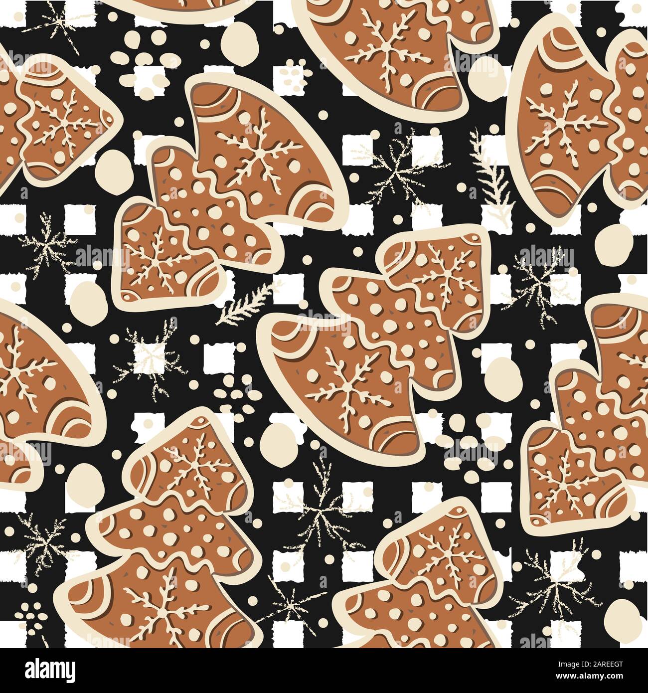 Gingerbread cookie seamless background. Creative Design. Vector ...