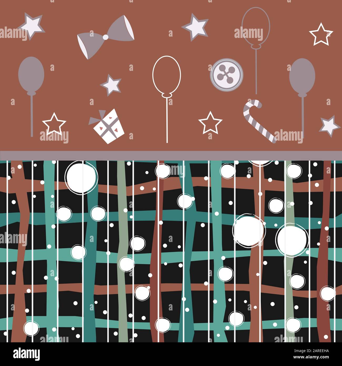 Cute Girlish Frame in pink with festive balloons, bow, gift, candy and ...