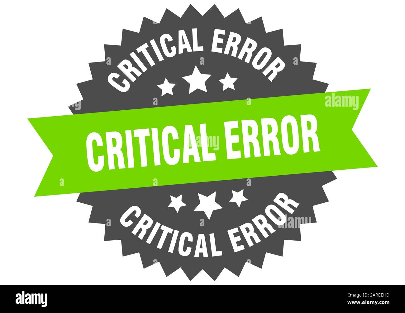 critical error sign. critical error circular band label. round critical ...