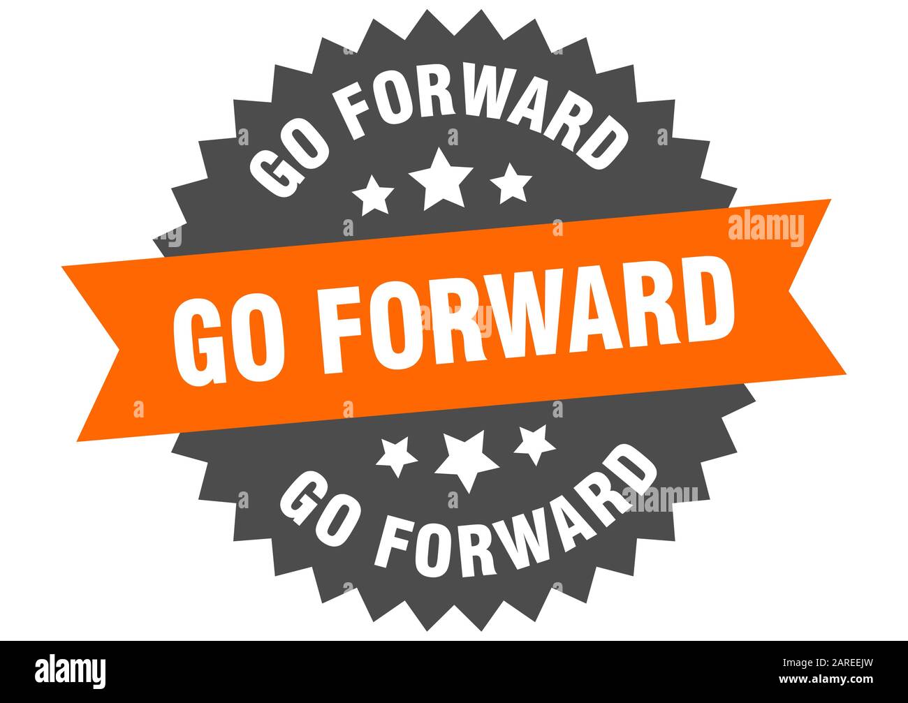 go forward sign. go forward circular band label. round go forward ...