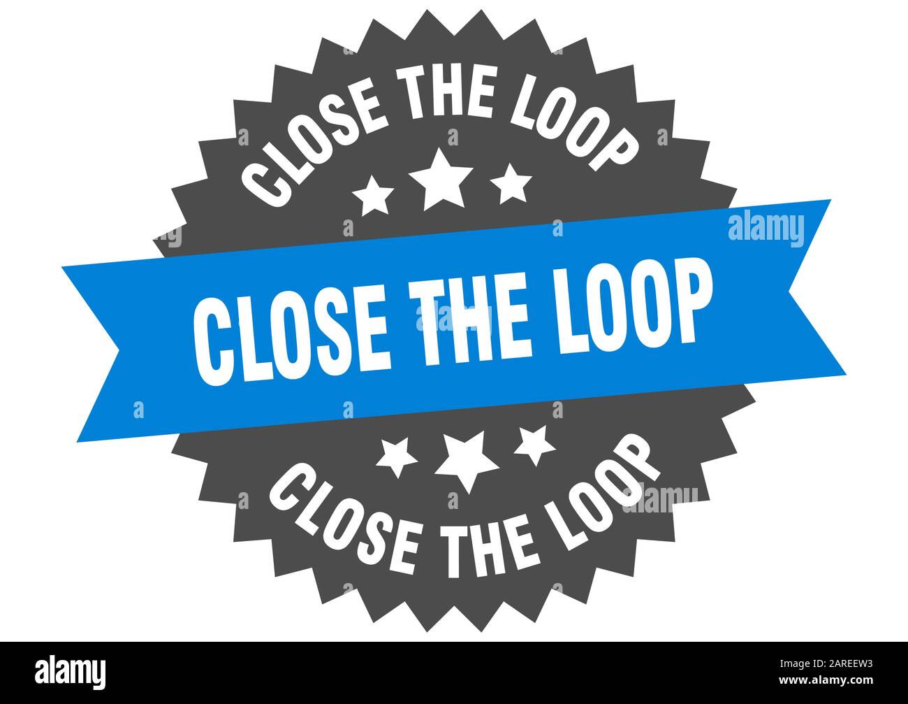 close the loop sign. close the loop circular band label. round close ...