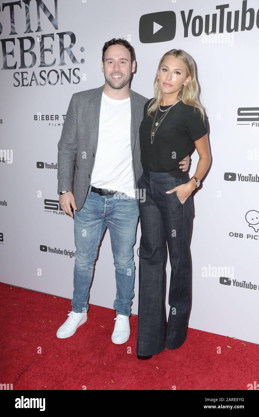 Scooter Braun and Yael Cohen walking the red carpet at the Premiere Of ...