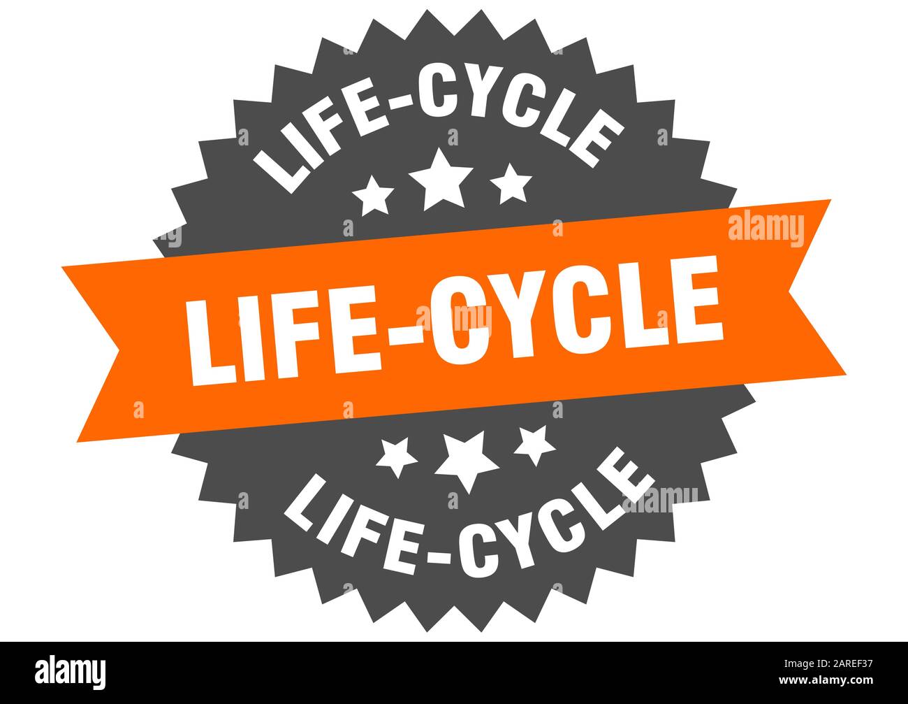 life-cycle sign. life-cycle circular band label. round life-cycle ...