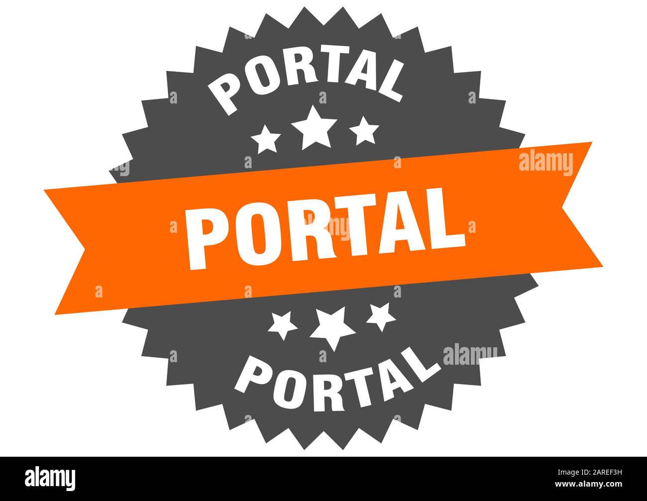 portal sign. portal circular band label. round portal sticker Stock ...