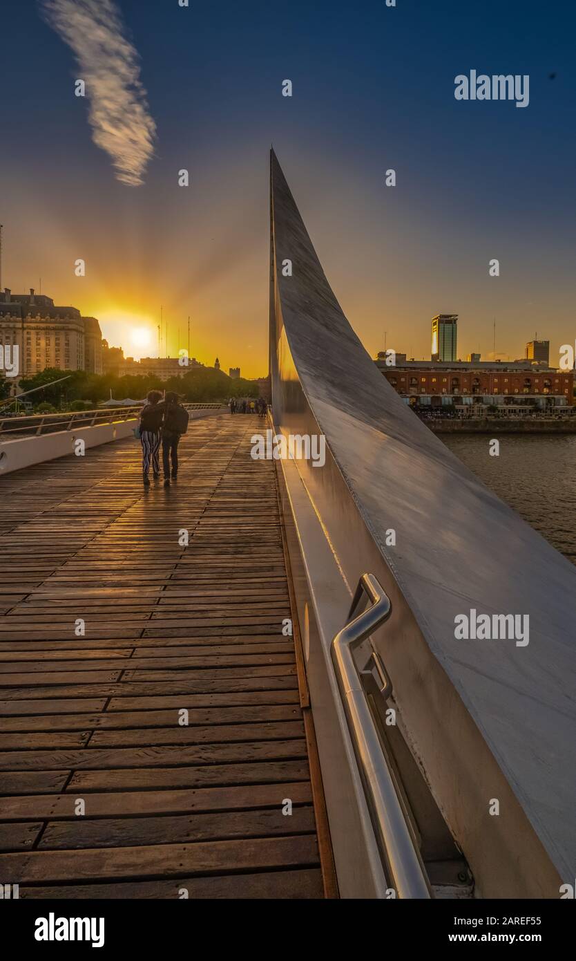 Puente de la Mujer (Woman's Bridge", a rotating footbridge in Puerto ...
