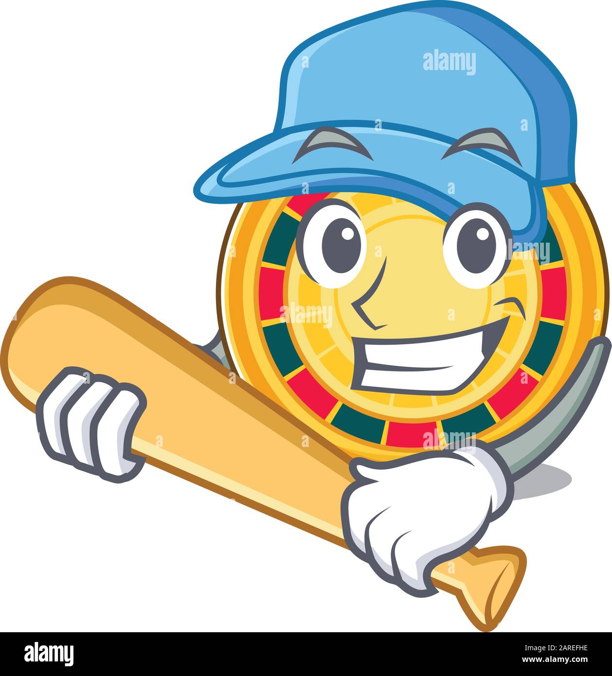 Sporty roulette cartoon character design with baseball Stock Vector ...