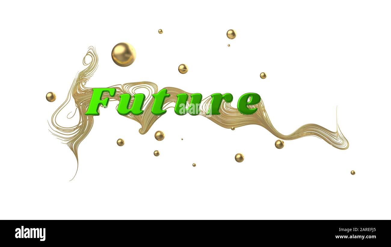 Abstract graphic composition with the word Future. behind the word are ...
