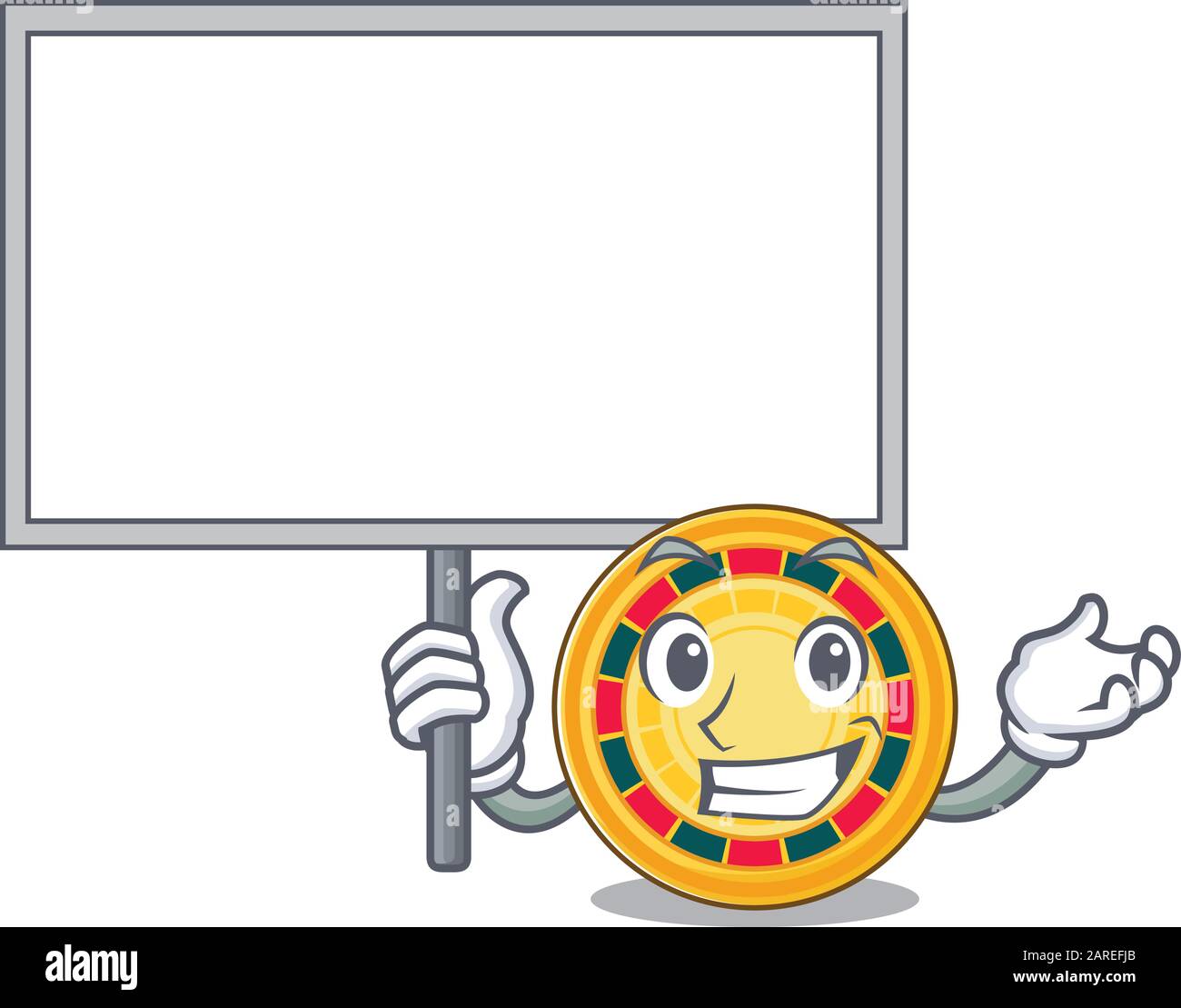 A cute picture of roulette cute cartoon character bring a board Stock ...
