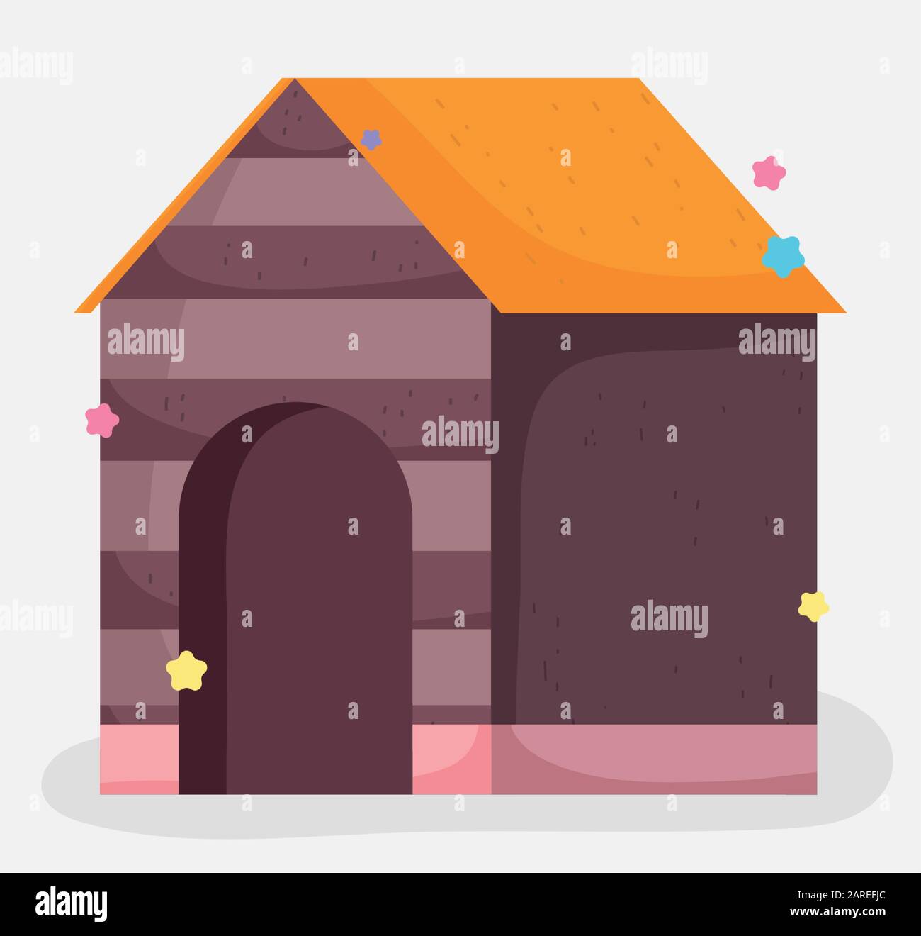 wooden house pet domestic cartoon animal, pets vector illustration ...