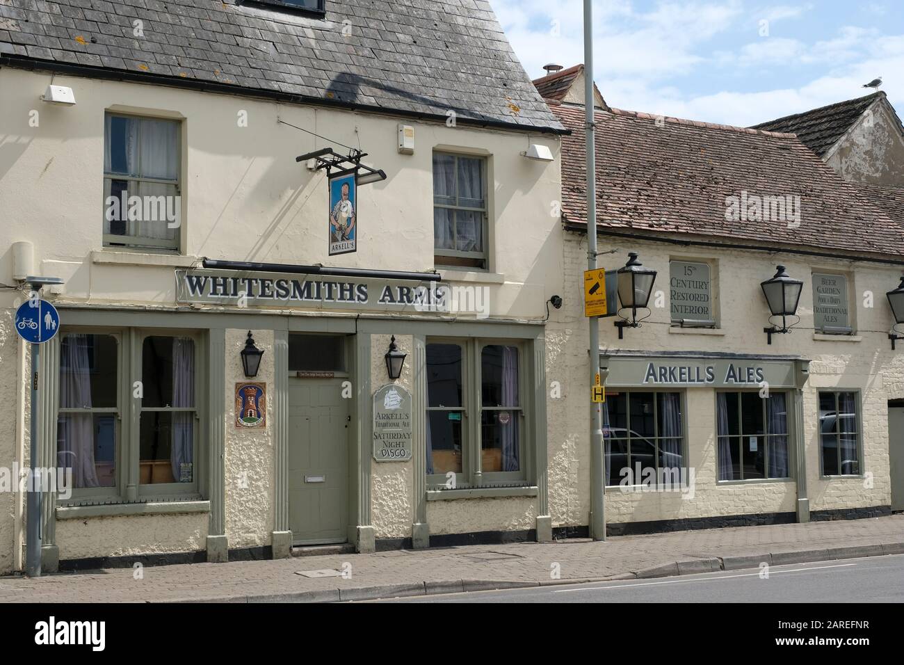 Street scenes of Gloucester city in south-west England. The Whitesmiths ...