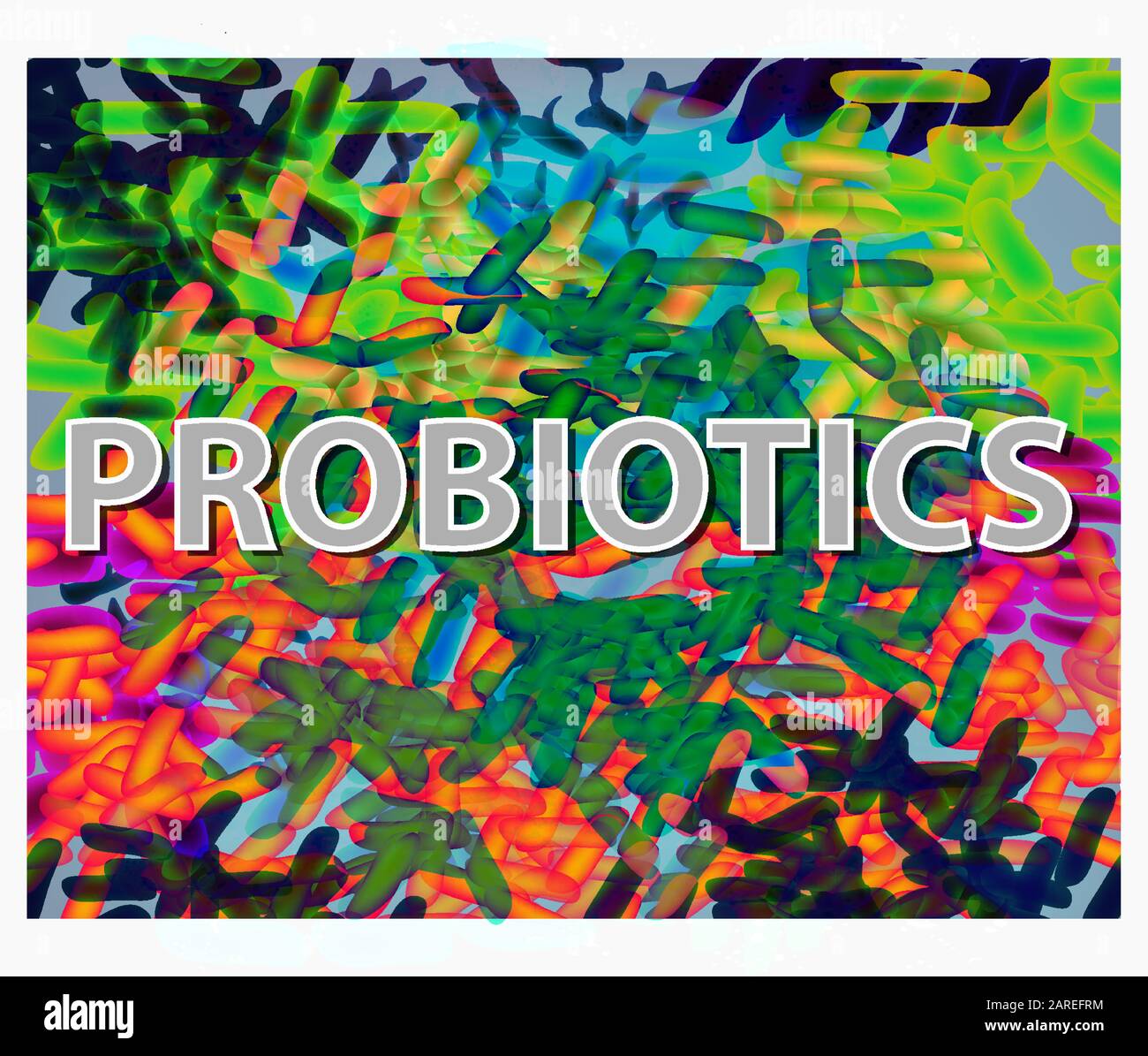 Good bacteria flora colon background. Probiotic, prebiotic, synbiotic ...