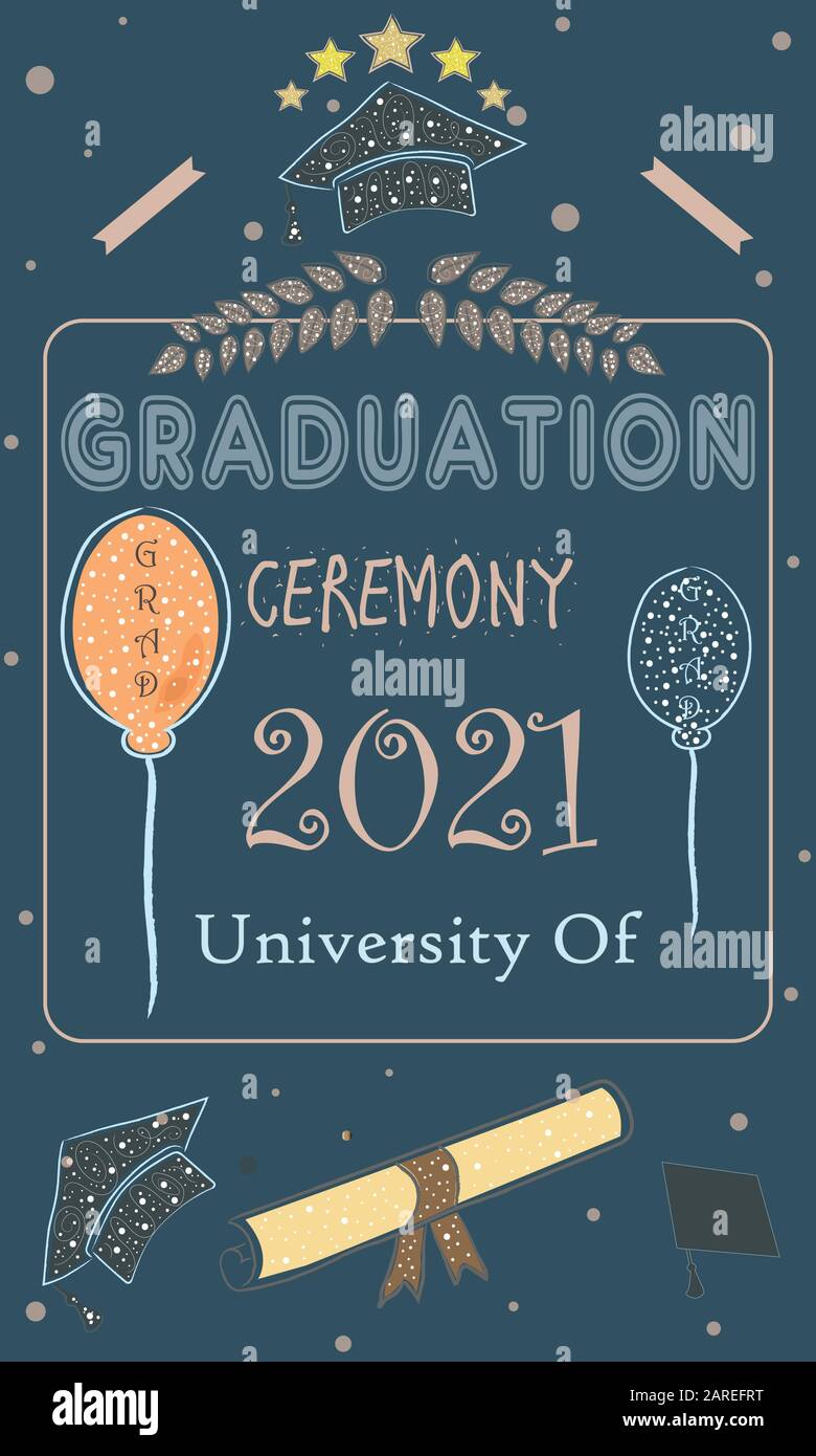 Graduation Ceremony Announcement. Class of 2018. Retro Style. Old Style ...