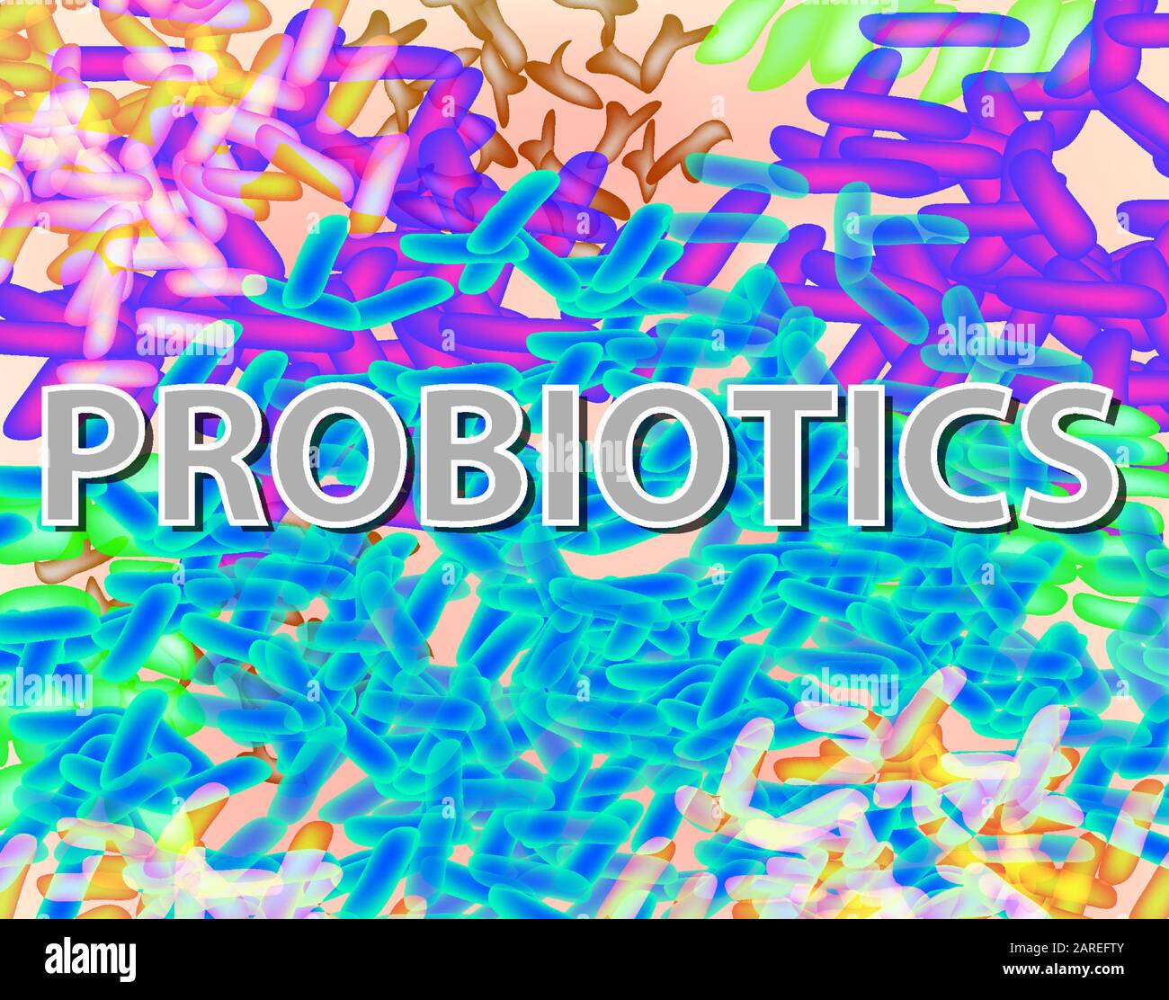 Good bacteria flora colon background. Probiotic, prebiotic, synbiotic ...