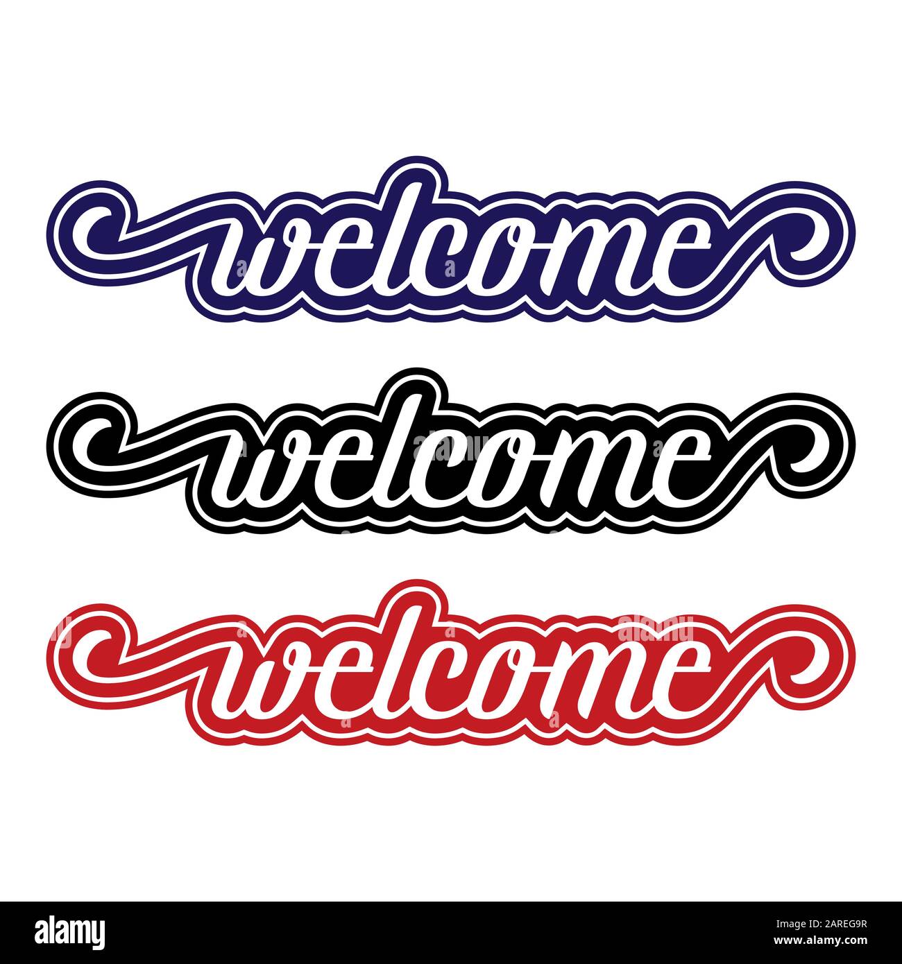 Welcome letters/word on a white background. Illustration of celebration ...