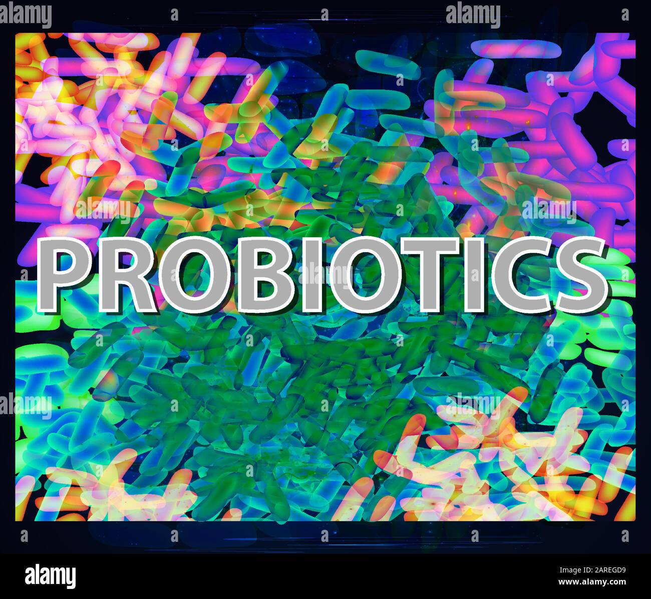 Good bacteria flora colon background. Probiotic, prebiotic, synbiotic ...