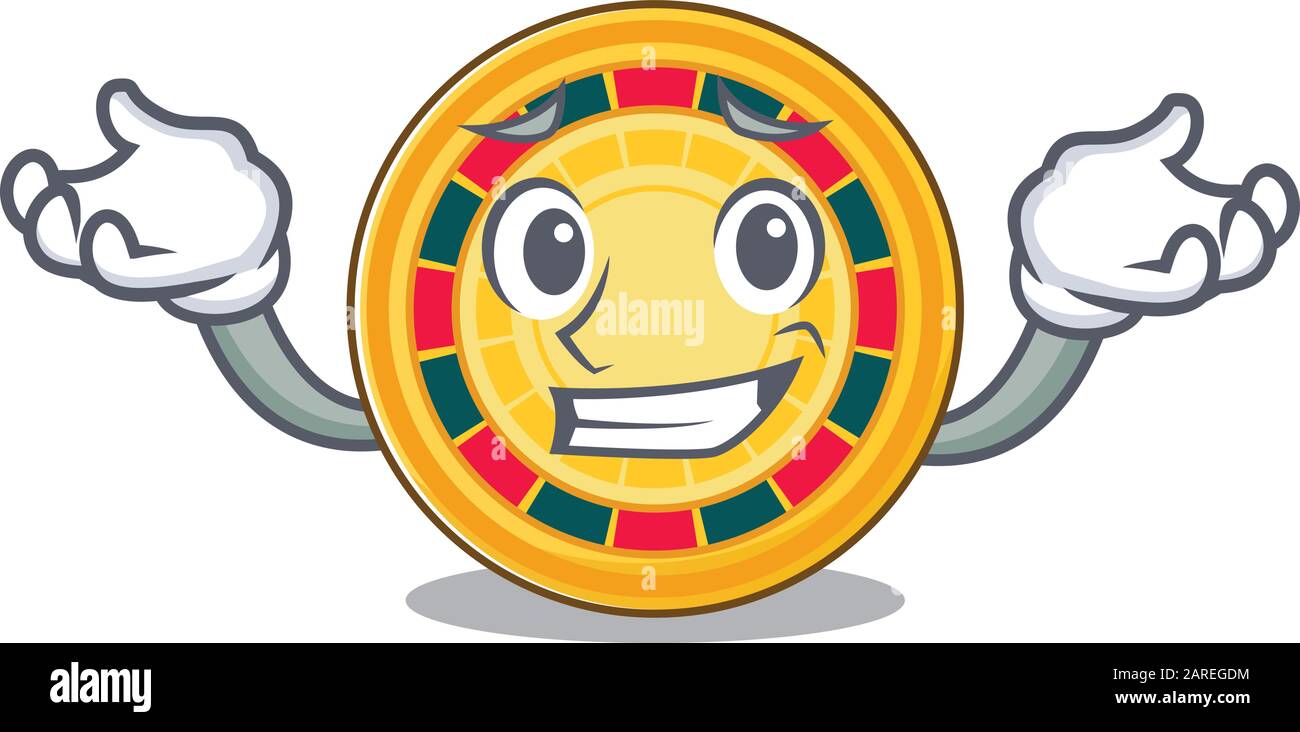 Super Funny Grinning roulette mascot cartoon style Stock Vector Image ...