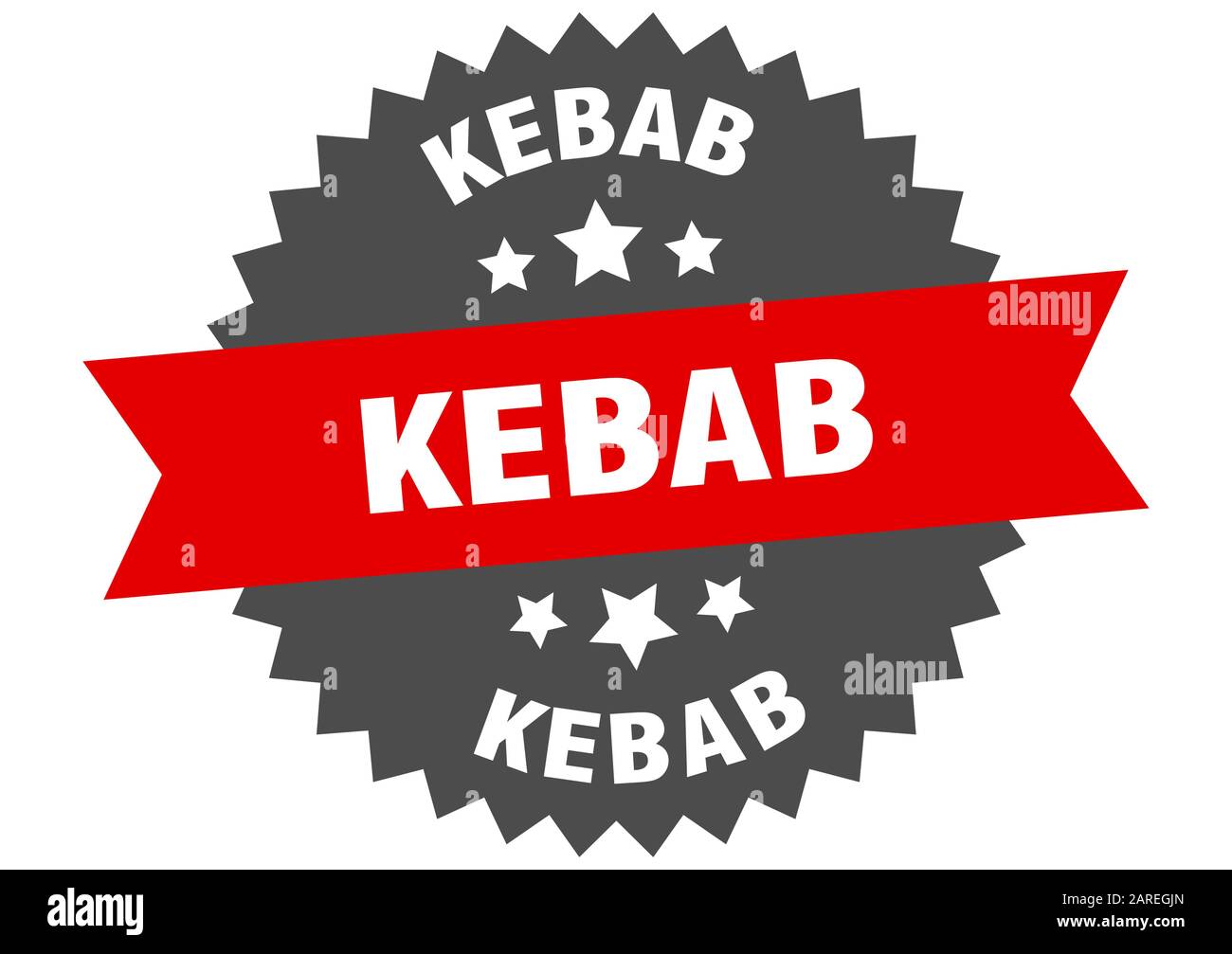 kebab sign. kebab circular band label. round kebab sticker Stock Vector ...