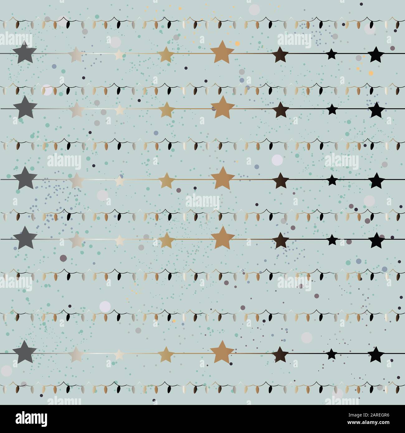 Cute Frame with golden stars on stripes on modern background. Vector ...