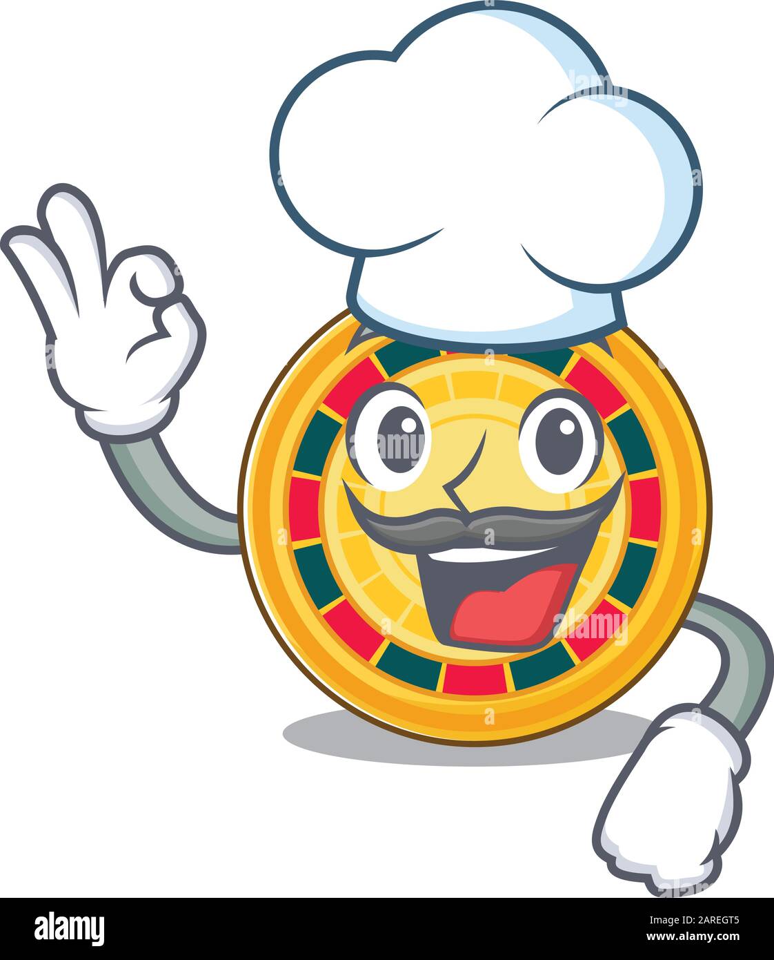 Roulette cartoon character wearing costume of chef and white hat Stock ...