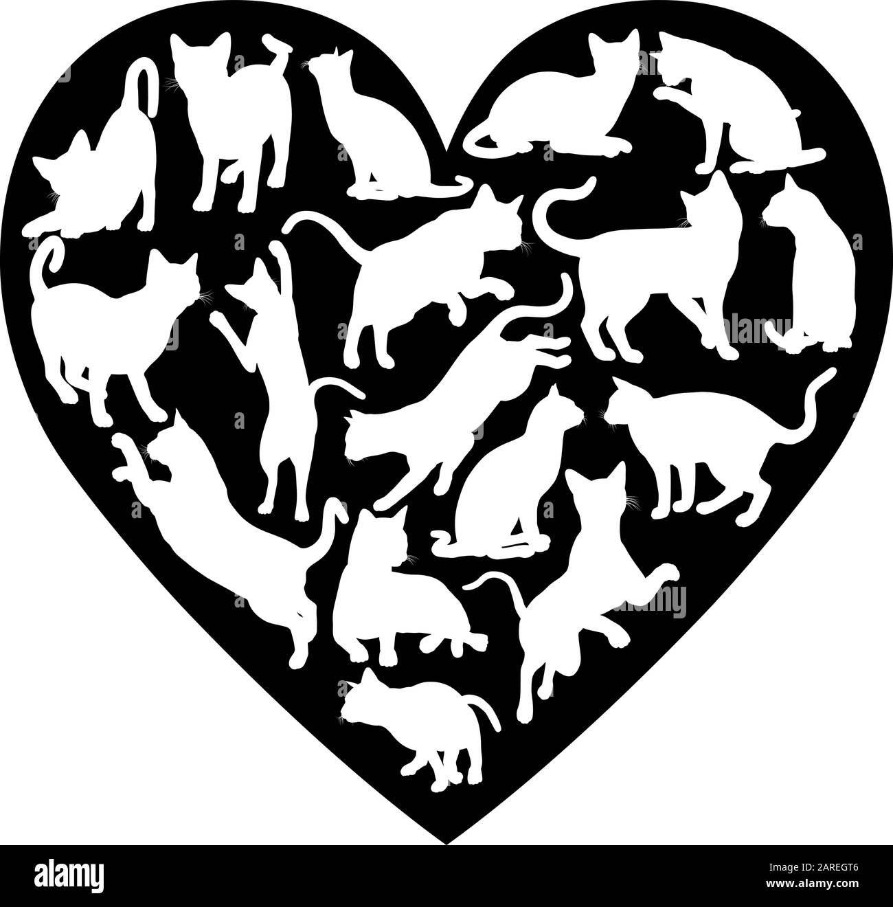 Black cat heart hi-res stock photography and images - Alamy