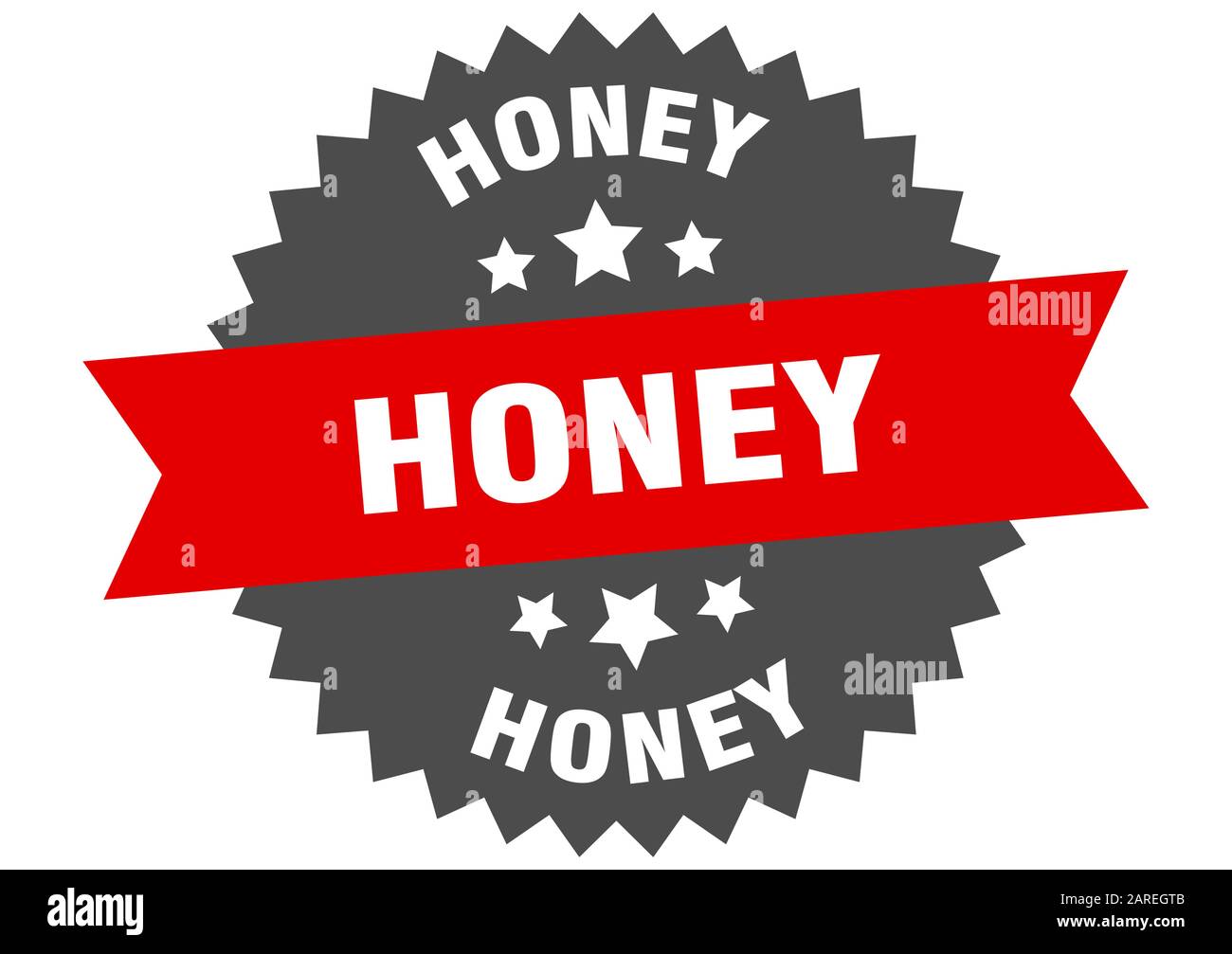 honey sign. honey circular band label. round honey sticker Stock Vector ...