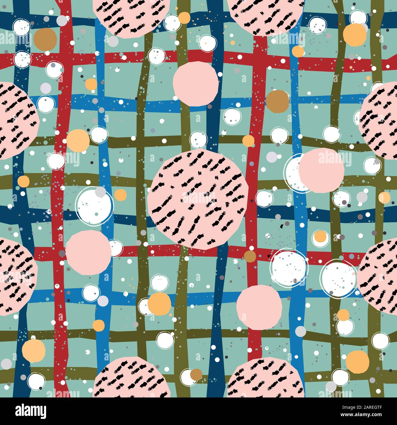 Cute Seamless Pattern with colorful ball on paper background with ...