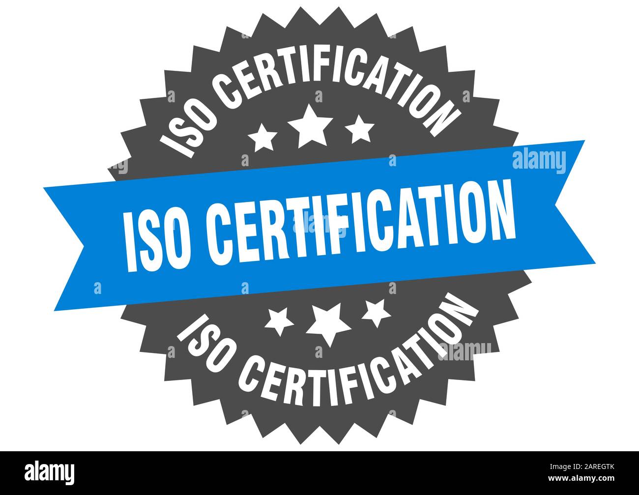 iso certification sign. iso certification circular band label. round ...