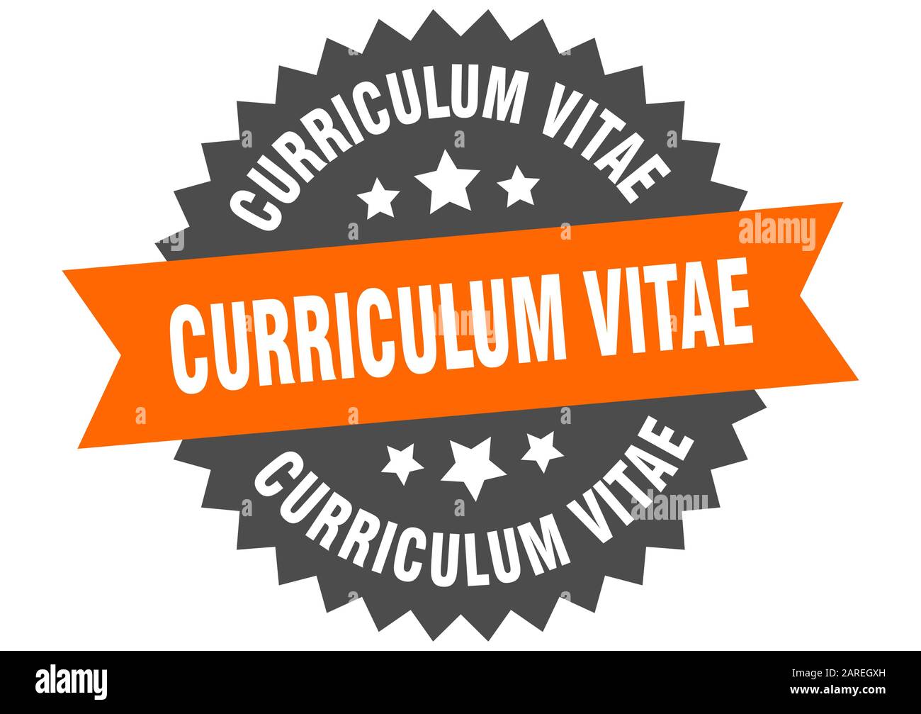 curriculum vitae sign. curriculum vitae circular band label. round ...