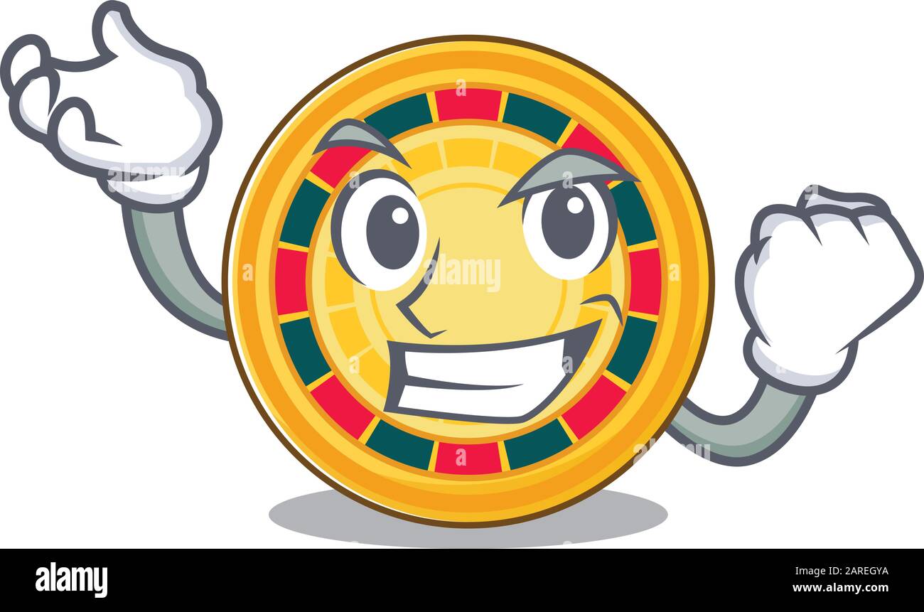 Happy confident Successful roulette cartoon character style Stock ...