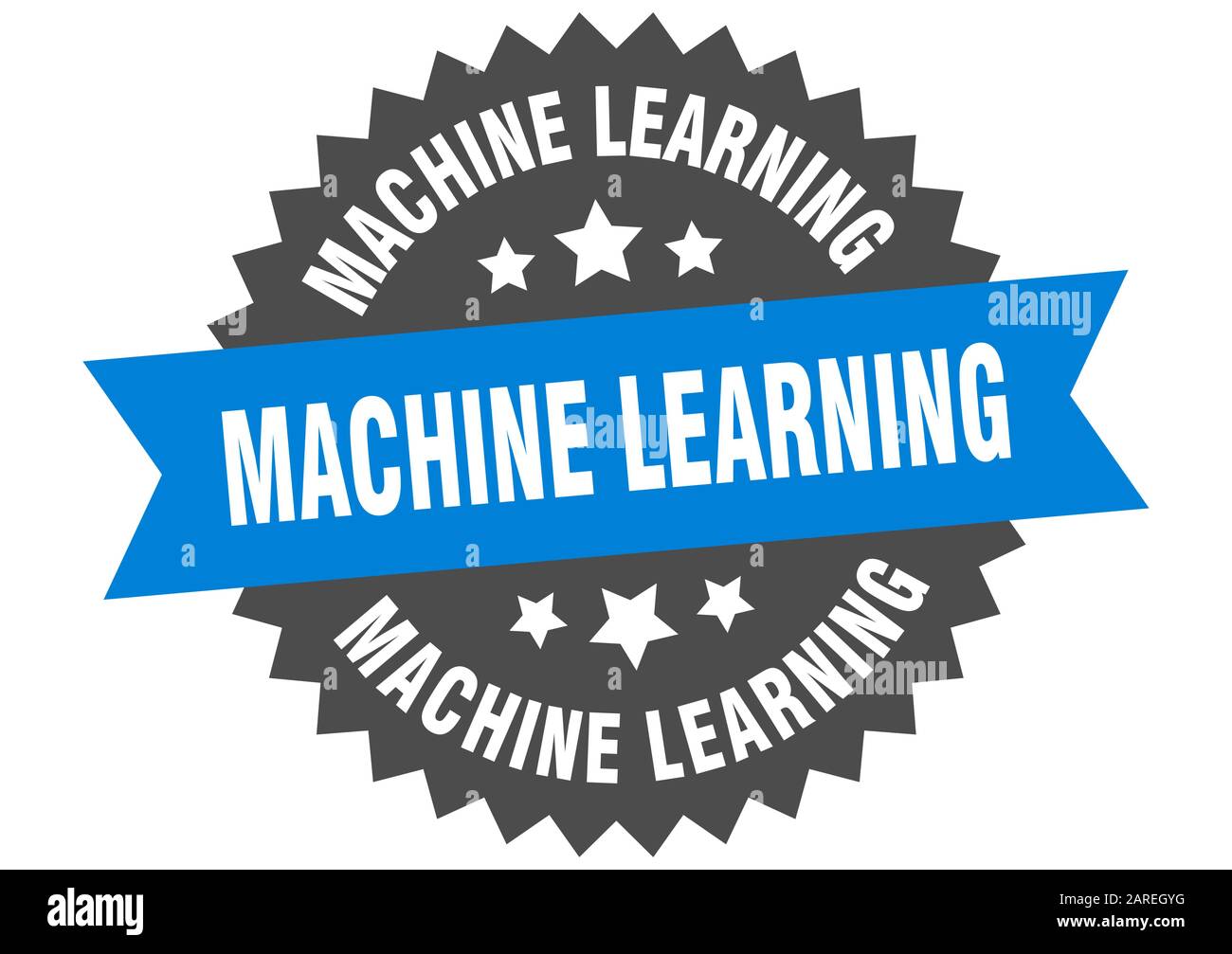 machine learning sign. machine learning circular band label. round ...