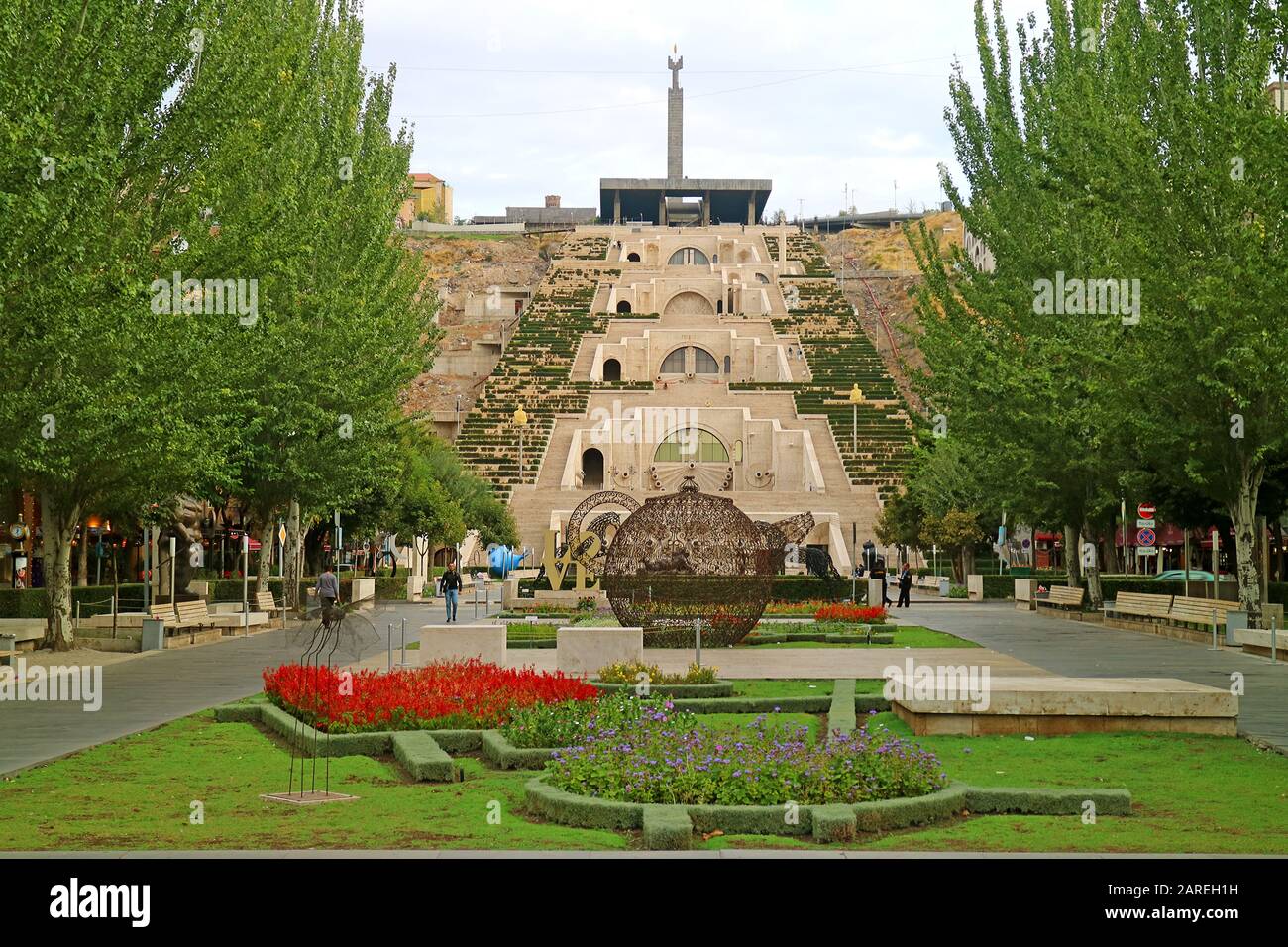 The Yerevan Cascade, Famous Landmark in the Central District of Yerevan ...